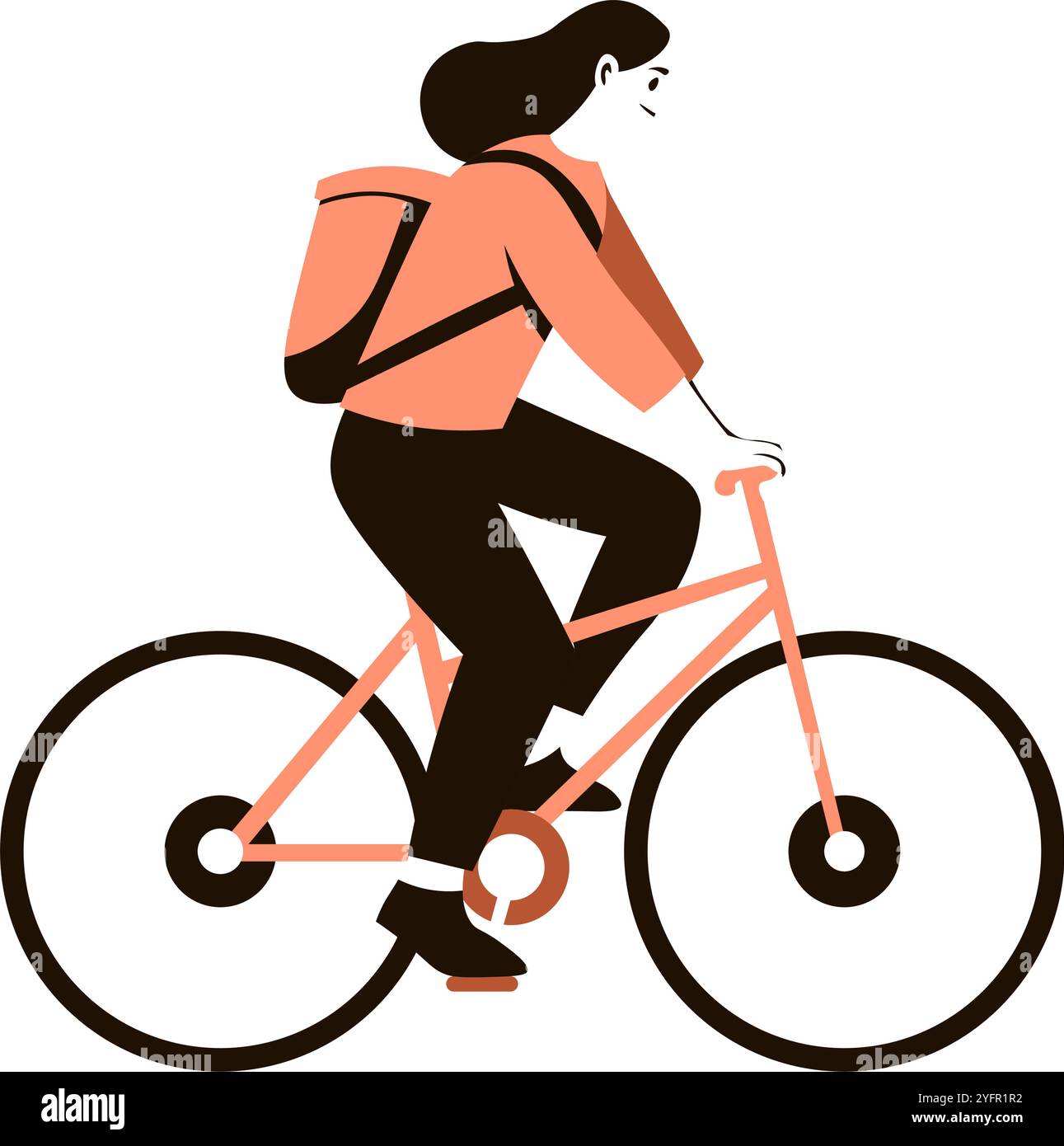 Woman cycling on fitness Stock Vector Images - Alamy