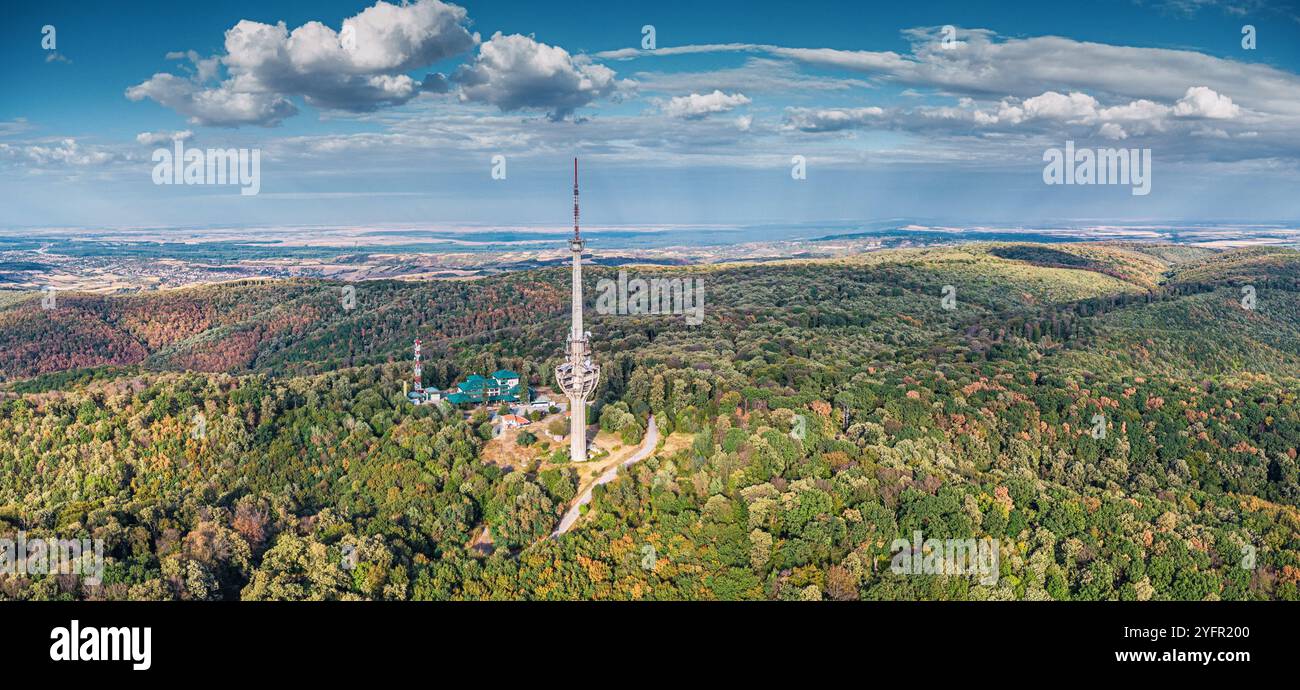 A broken structure from the 90s, the Fruska Gora broadcasting TV tower ...