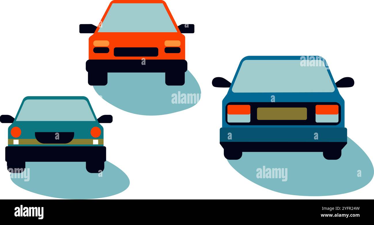 Minimalist Car Illustration Collection vector Stock Vector Image & Art ...