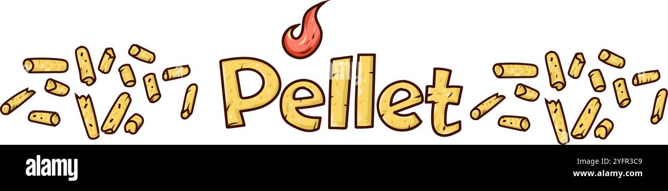 horizontal doodle cartoon style lettering with pellets. vector Stock ...