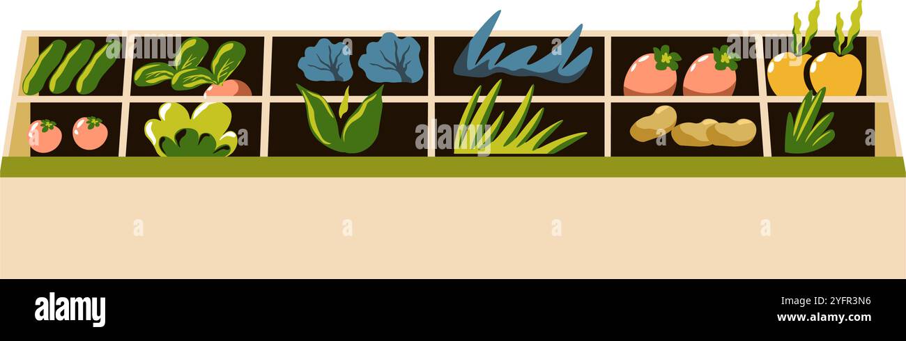 Vegetable Market Stand Display Stock Vector Image & Art - Alamy