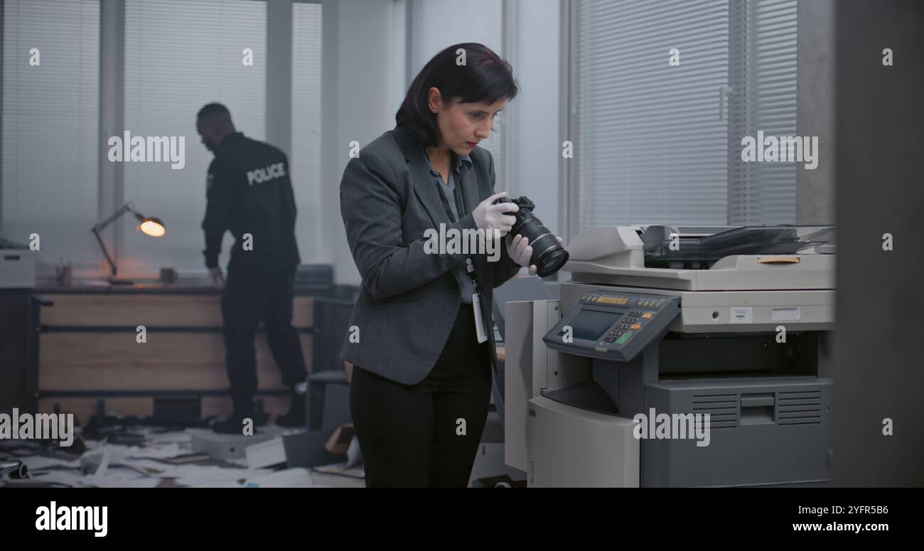 Office robbery or murder case: Investigation team working at crime ...