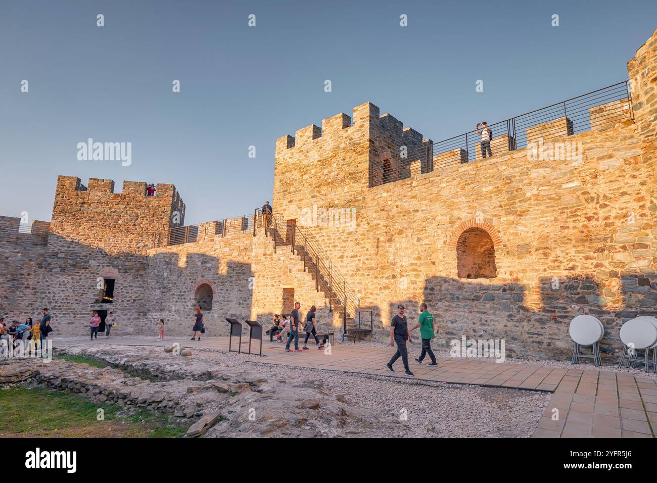 21 September 2024, Ram, Serbia: Tourists at historical castle of Ram ...