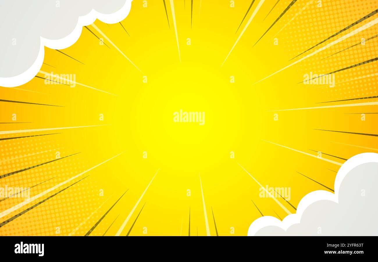 Comic retro background with halftones. Vector illustration in retro pop art style for comic book ...