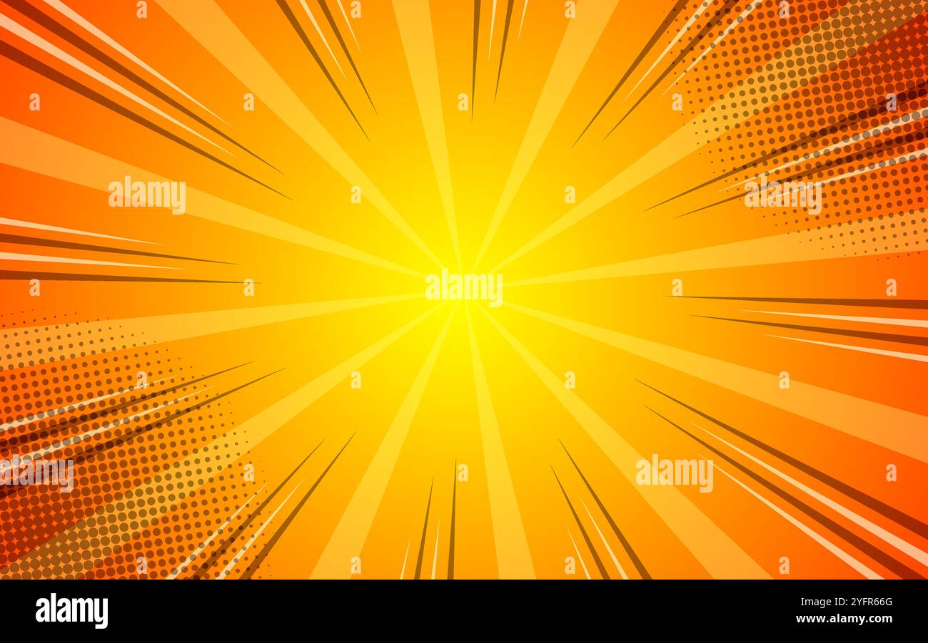 Comic retro background with halftones. Vector illustration in retro pop ...