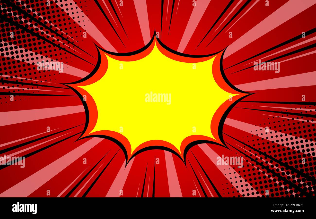 Comic retro background with halftones. Vector illustration in retro pop art style for comic book ...