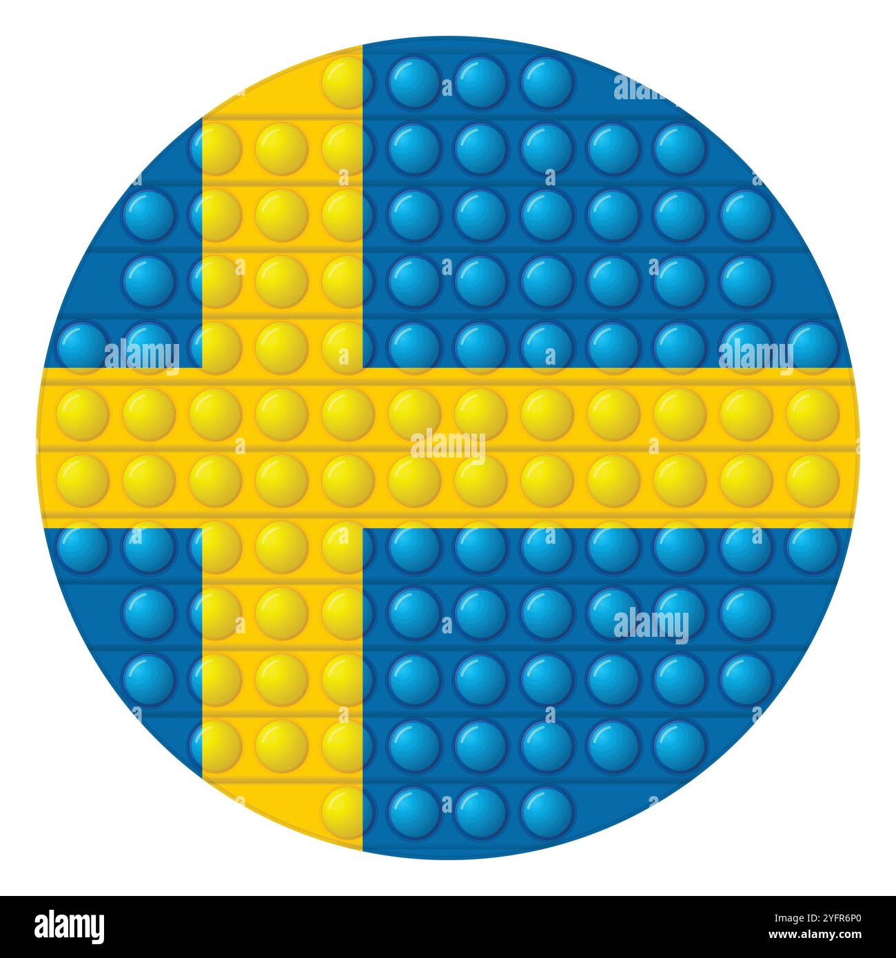 Glass light ball with flag of Sweden. Round sphere, template icon ...