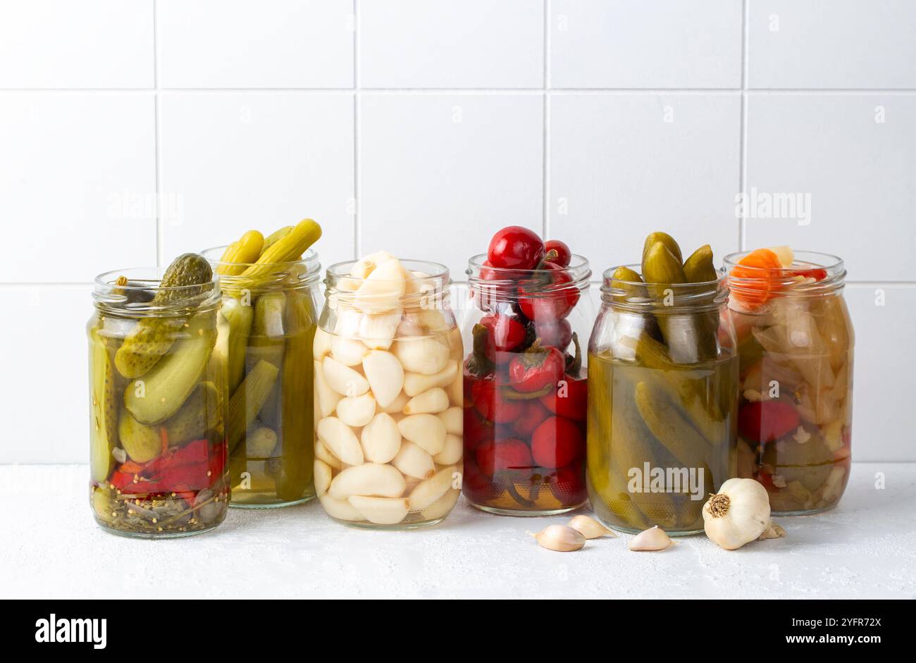 Homemade mixed vegetable pickles for winter Stock Photo - Alamy