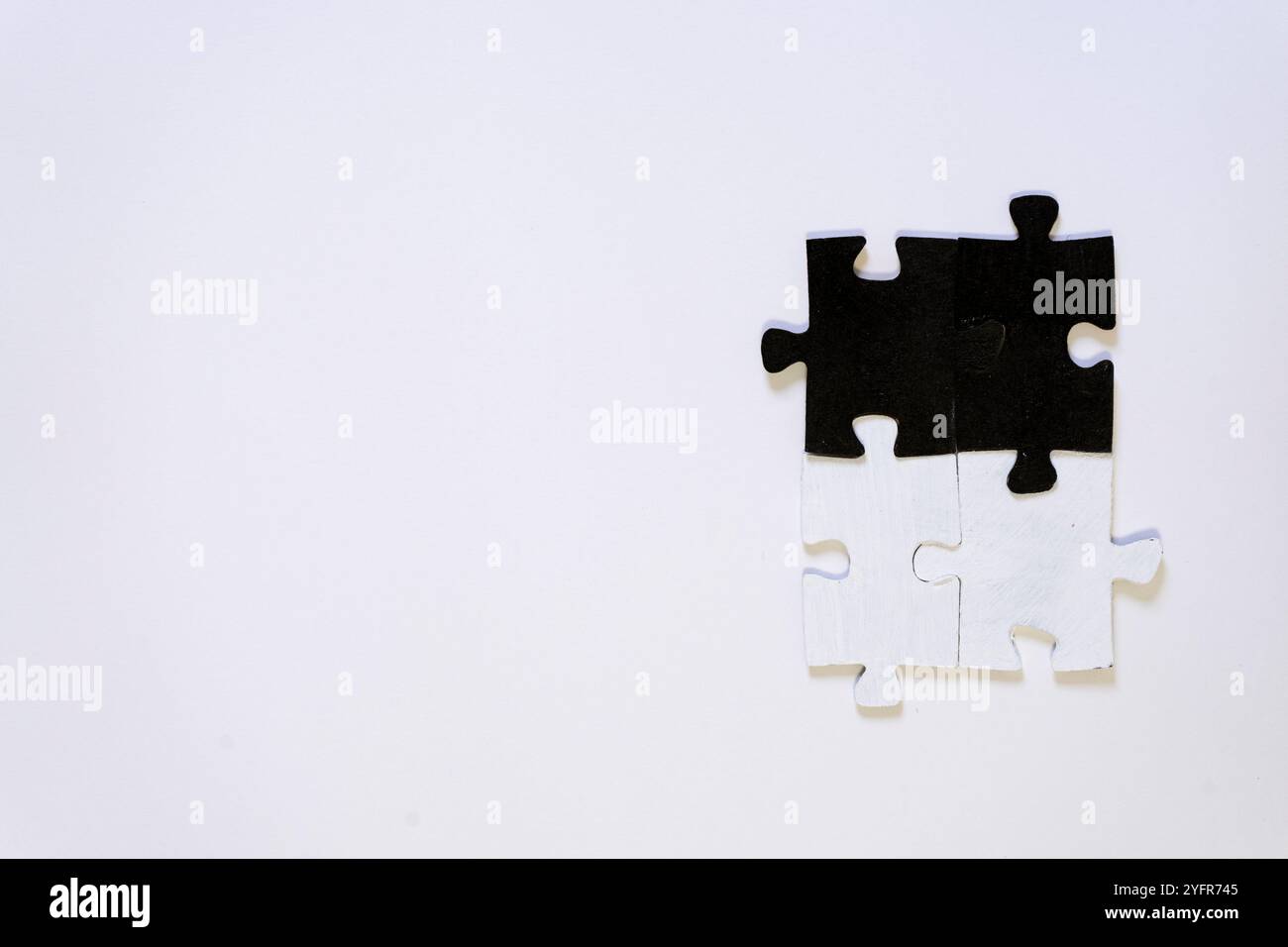 Visual challenge: puzzle pieces isolated on dark background Stock Photo ...