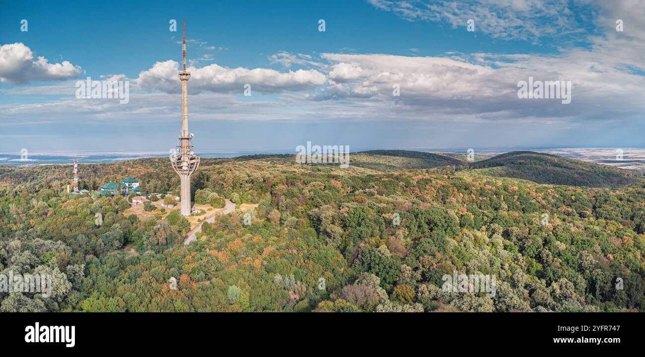 A broken structure from the 90s, the Fruska Gora broadcasting TV tower ...