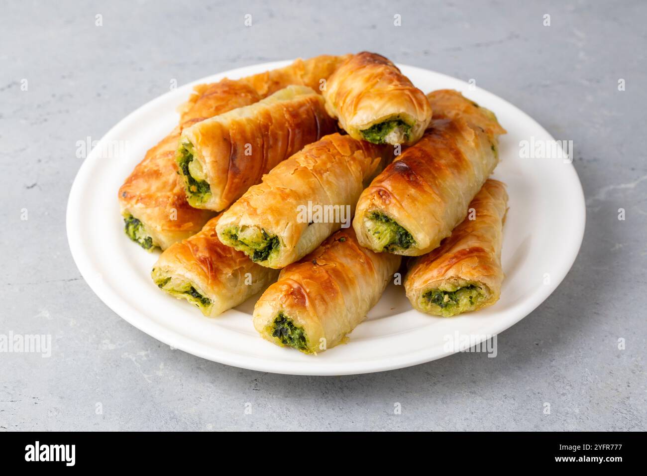 Turkish Tepsi Boregi, Round Borek, Tray pastry (Turkish name; rulo ...