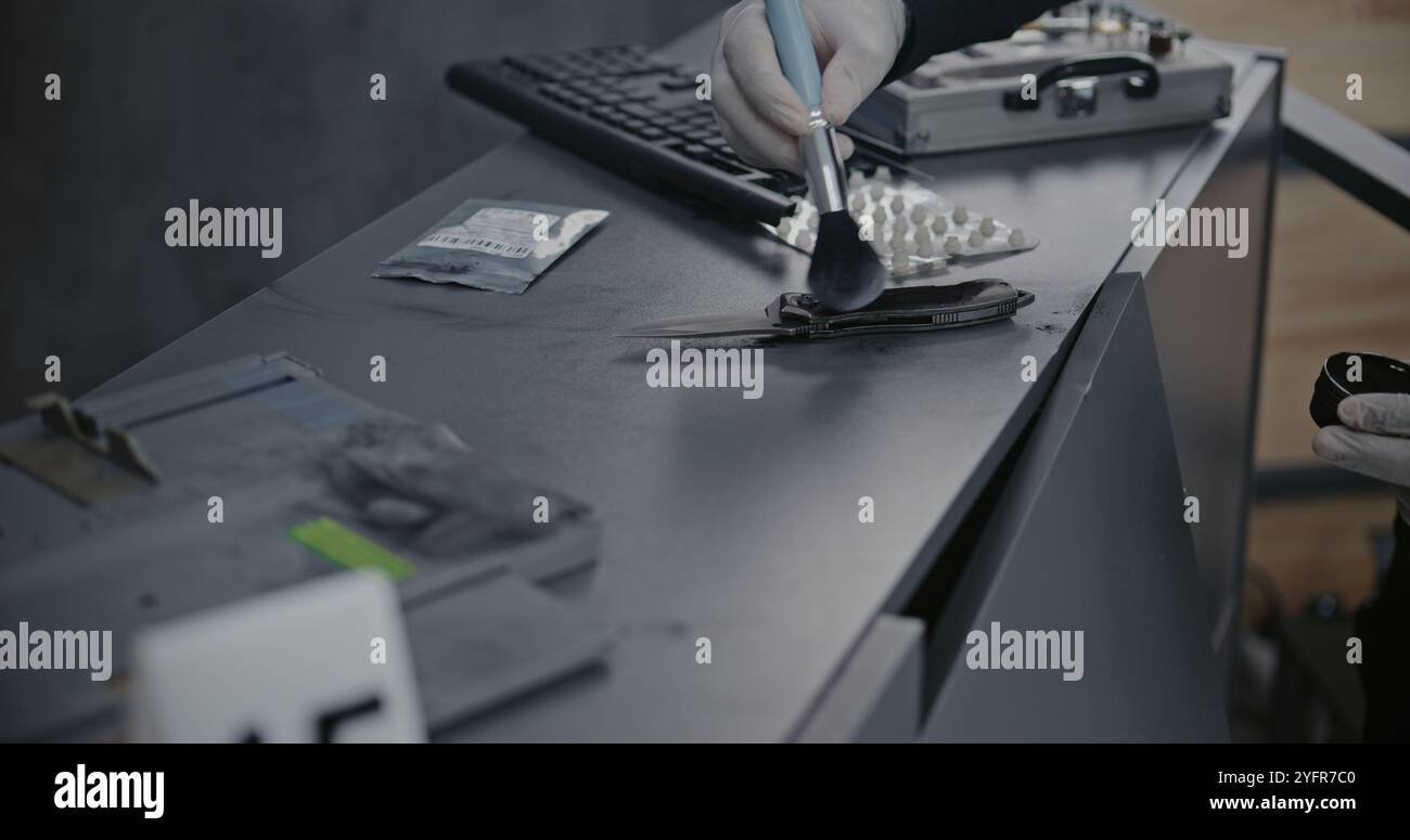 Robbery or murder case: Numbered marker stands next to crime scene ...