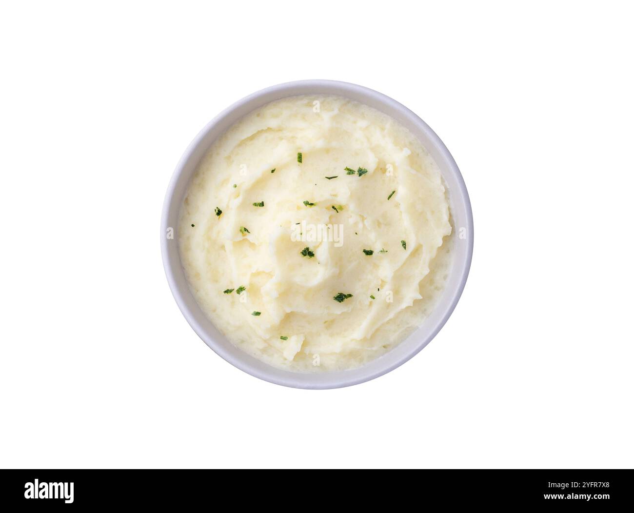 Mashed potatoes in a bowl isolated over white background Stock Photo ...