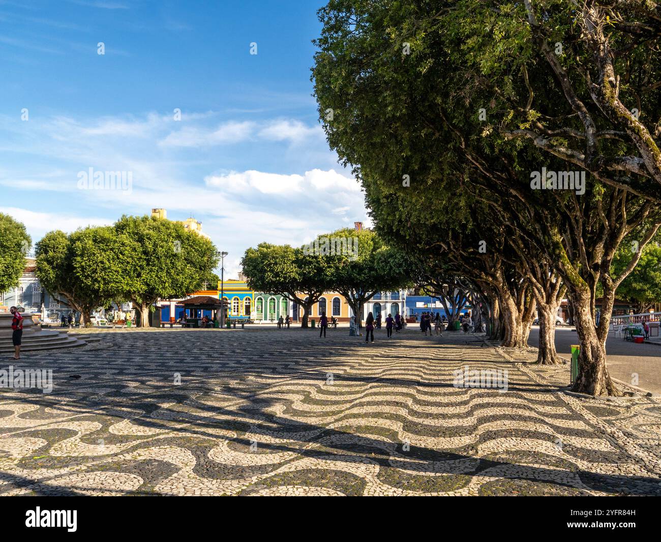 San Sebastian Square in Manaus, Brazil. The undulating paving is ...