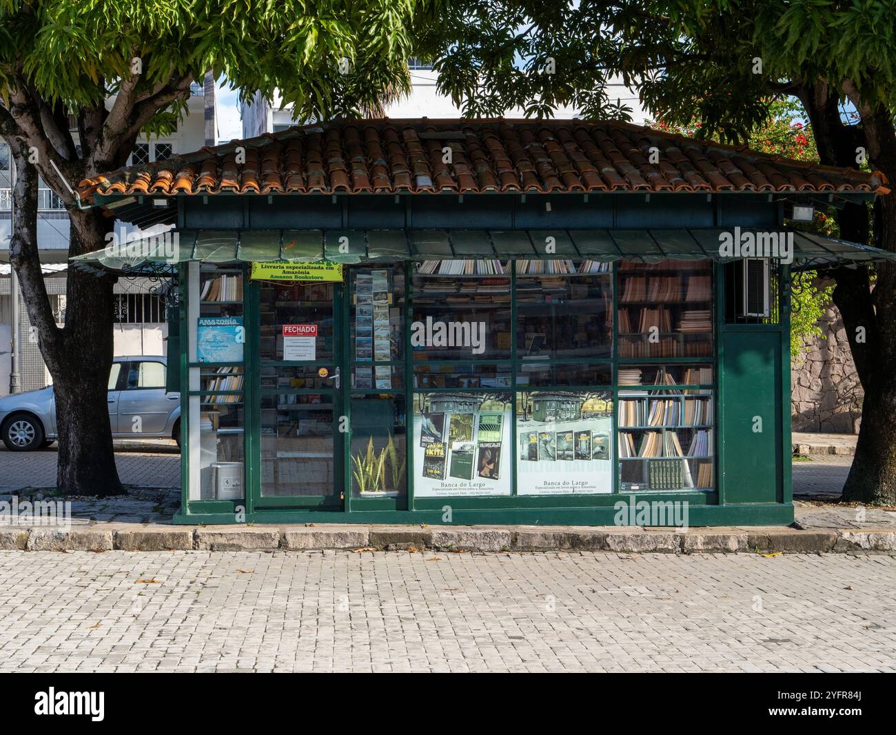 Kiosk at San Sebastian Square in Manaus. San Sebastian Square is the ...