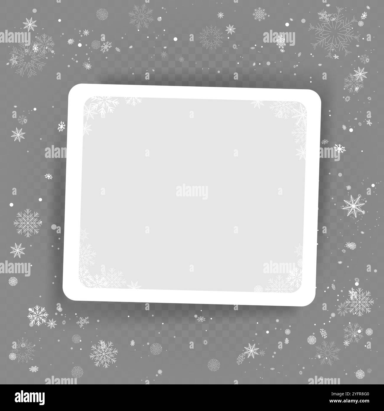 Christmas Snowy snapshot photo frame template Stock Vector Image & Art ...