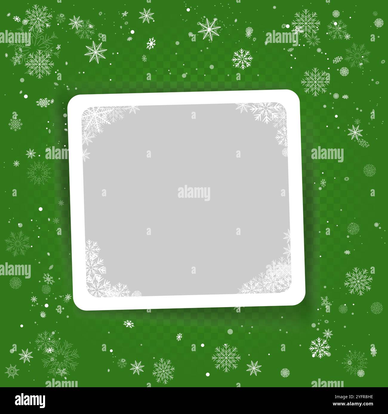 Christmas Snowy snapshot frame green template Stock Vector Image & Art ...