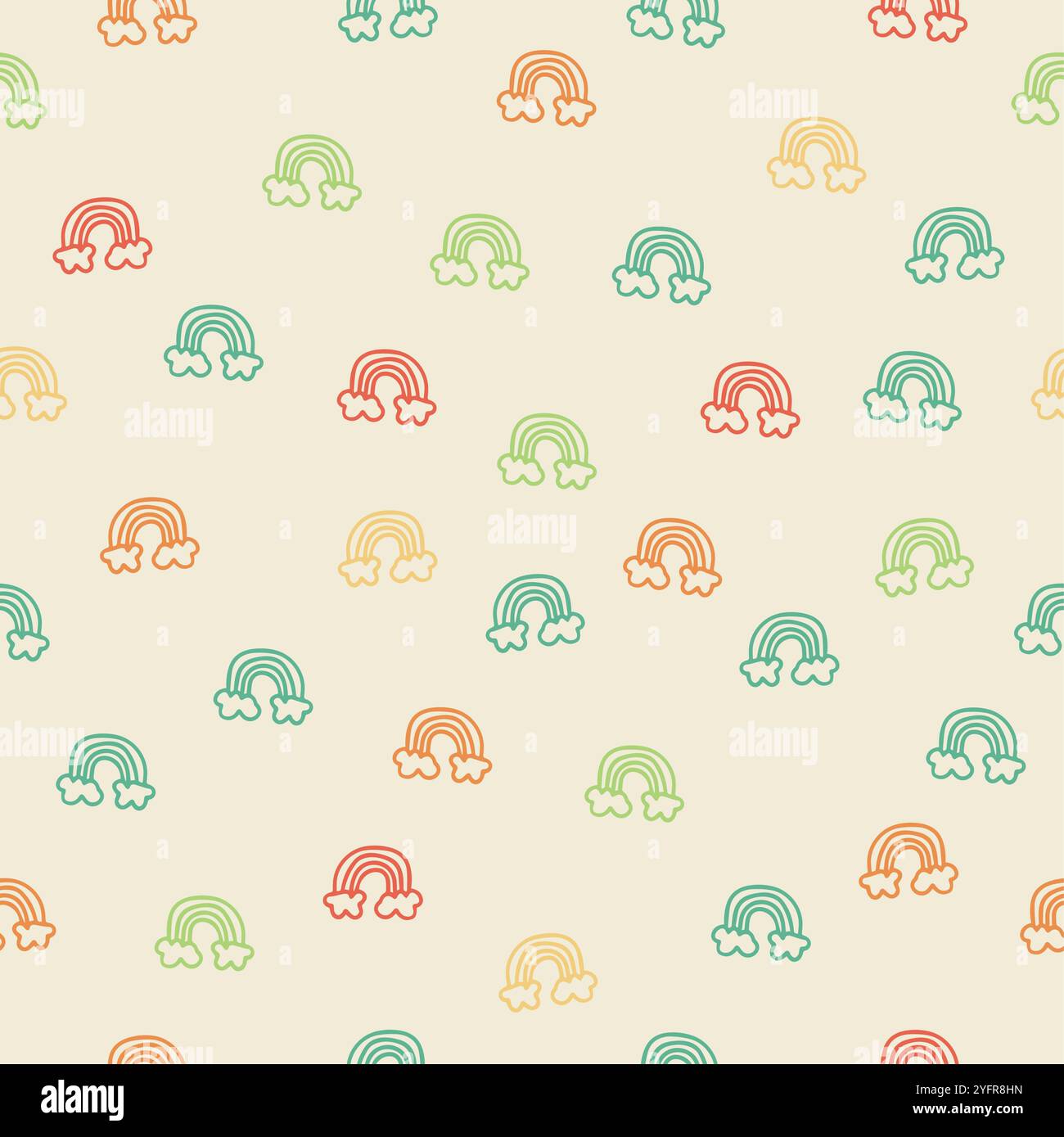 Minimalist Rainbow Pattern on Cream Background Stock Vector Image & Art ...