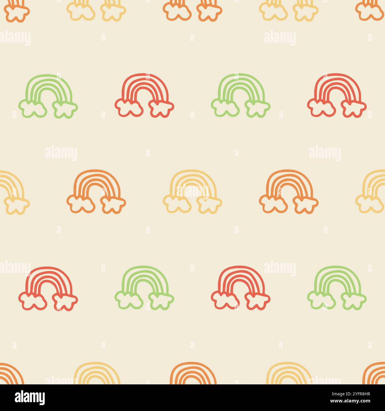 Minimalist Rainbow Pattern on Cream Background Stock Vector Image & Art ...