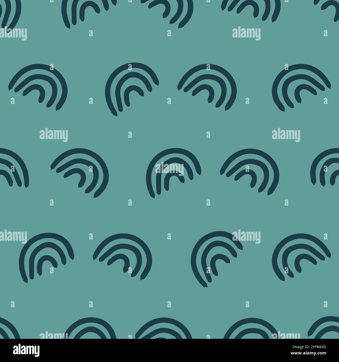 Minimalist Blue Rainbow Arches on Teal Pattern Stock Vector Image & Art ...