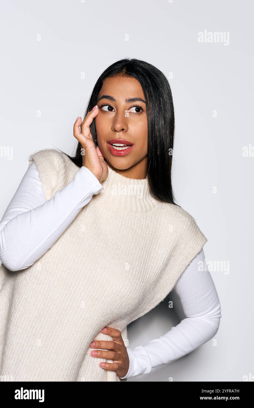 Woman playfully poses hand hi-res stock photography and images - Alamy