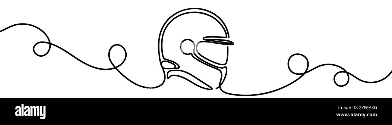 Minimalist vector illustration of a motorcycle helmet created using a ...