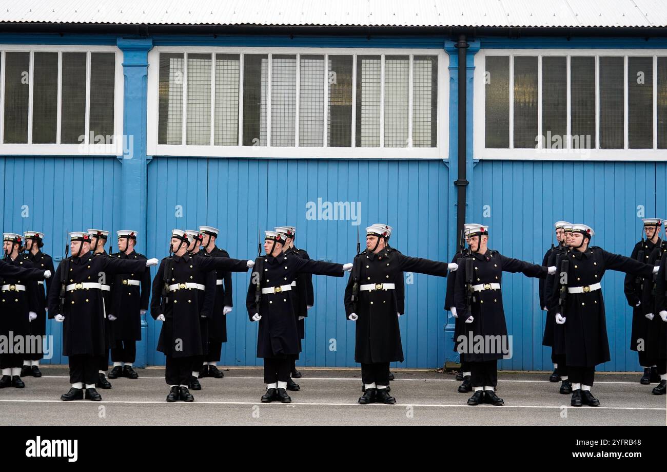 Some of the 104 Royal Navy personnel who will form the the processional ...