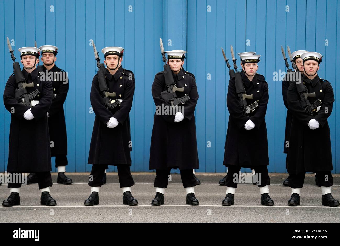 Some of the 104 Royal Navy personnel who will form the the processional ...