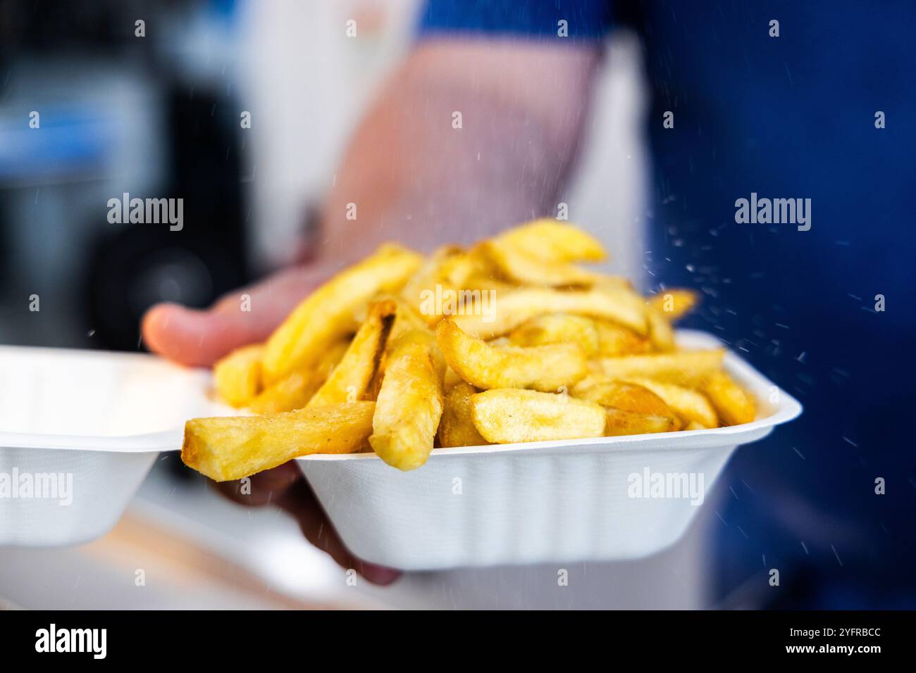 chips portion small takeaway fish and chips Stock Photo - Alamy