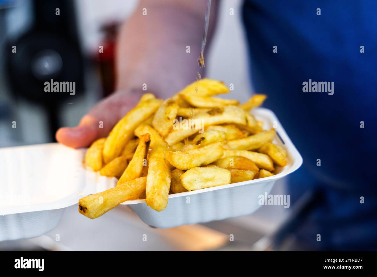 chips portion small takeaway fish and chips Stock Photo - Alamy