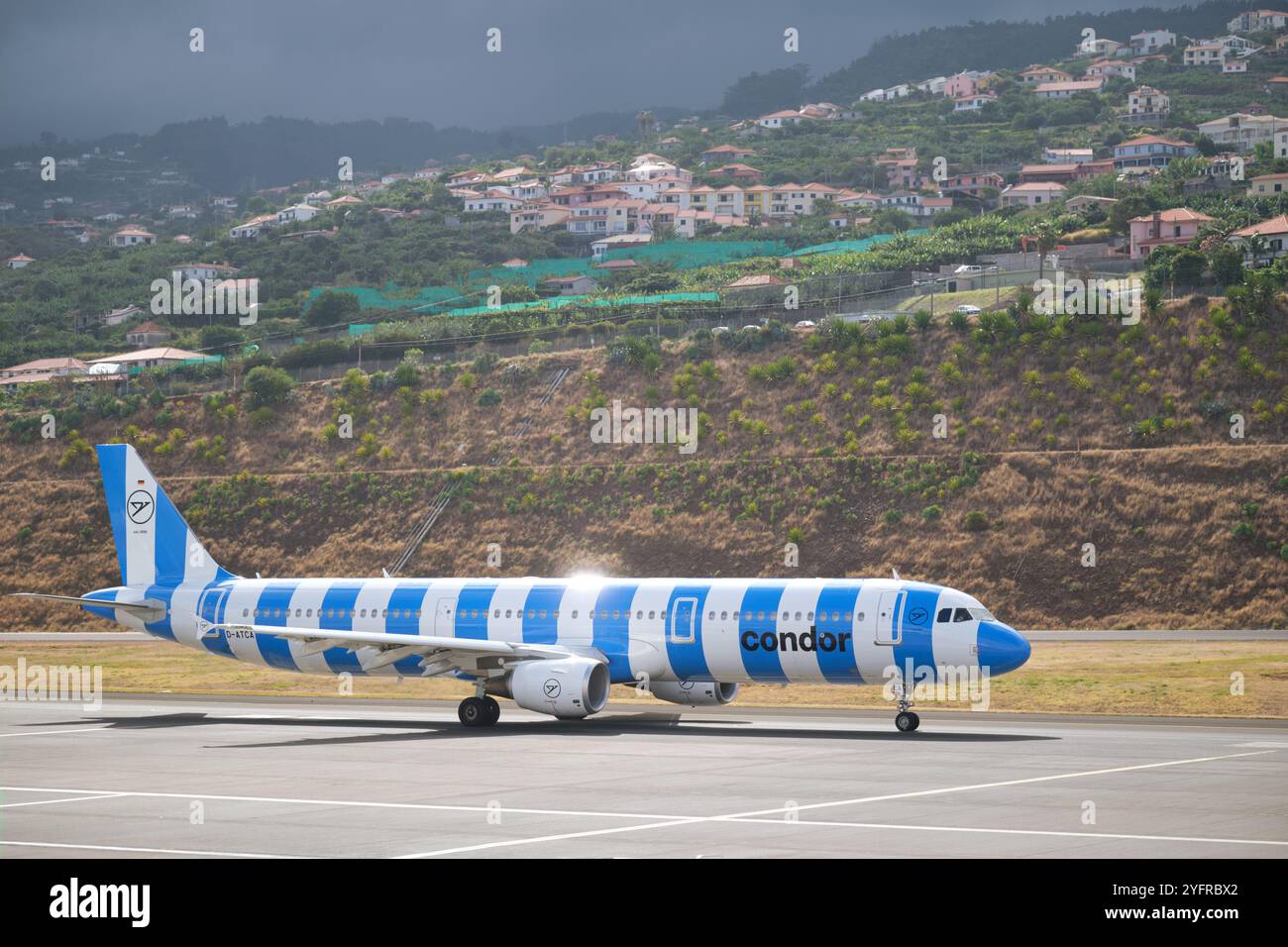 Condor Airbus A321-211 passenger plane taxi on runway in Cristiano ...