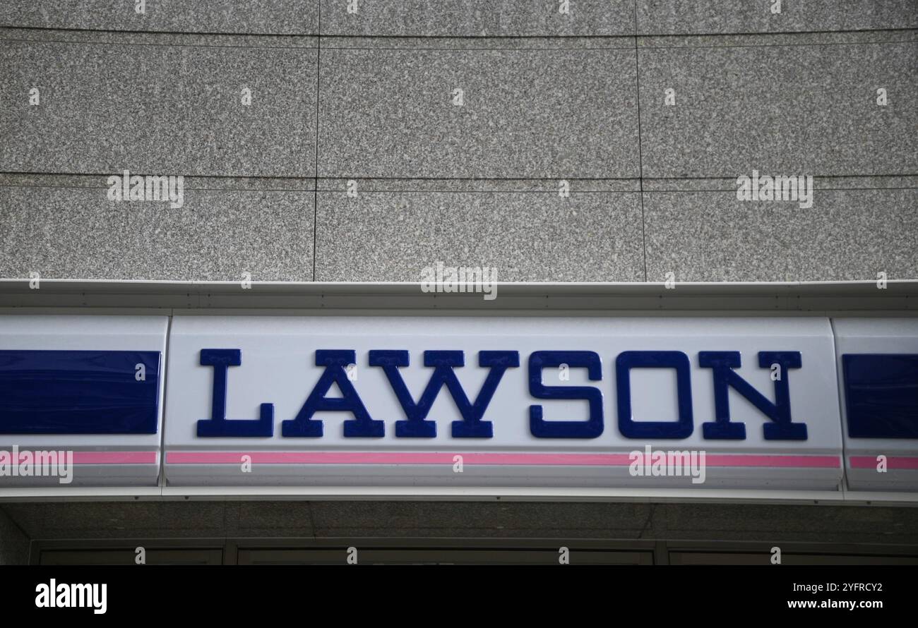 Sign of Lawson a food and household goods store on Nipponbashi Nansan ...
