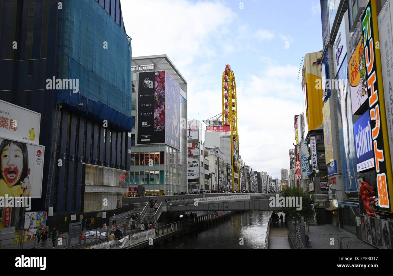 Landscape with scenic view of Dōtonbori known as one of Osaka's ...