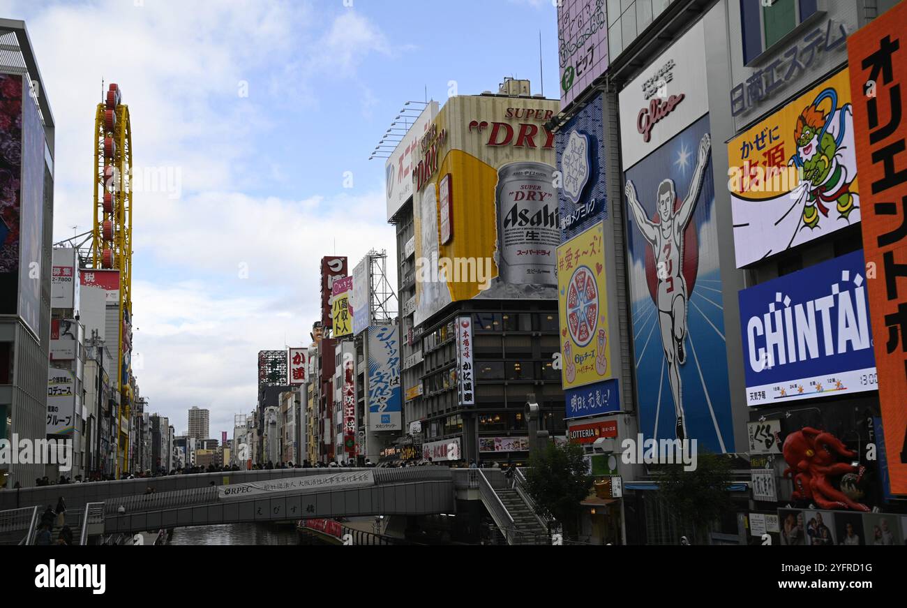 Landscape with scenic view of Dōtonbori known as one of Osaka's ...