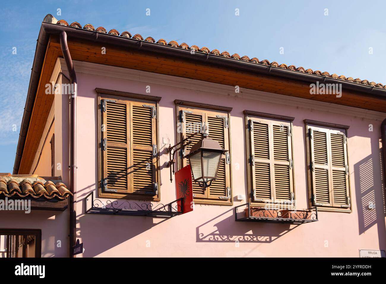 Historic center of old town in Vlore Albania. Beautiful walk through ...