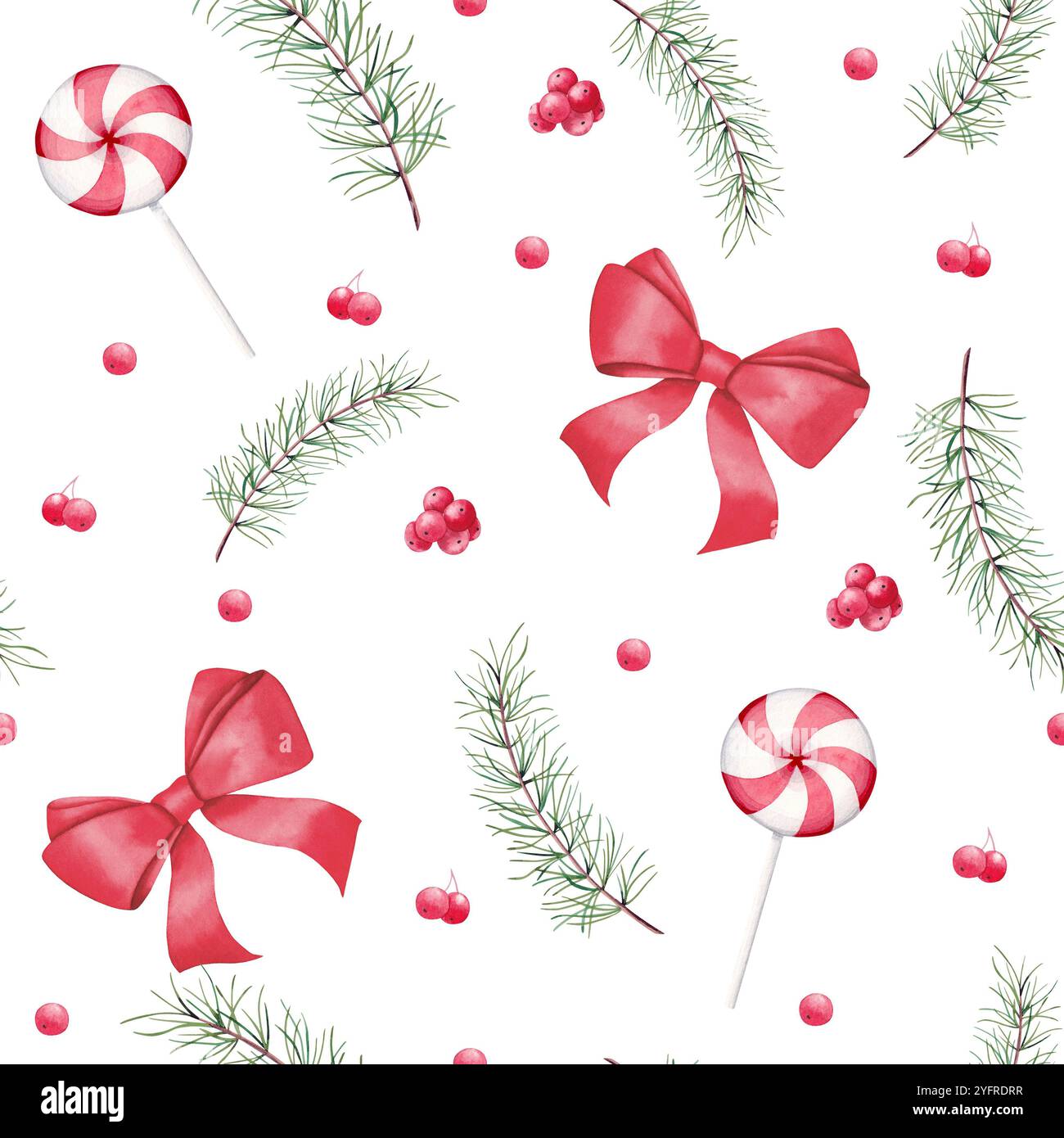 Christmas seamless pattern holly Cut Out Stock Images & Pictures - Alamy
