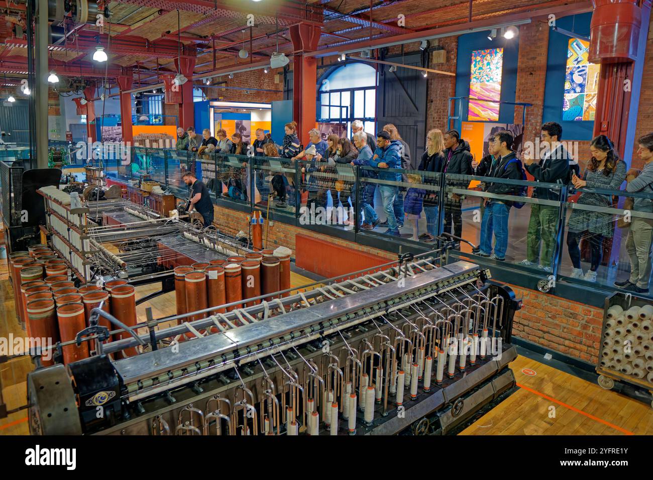 Cotton Spinning demonstration area at the Manchester Museum of Science ...