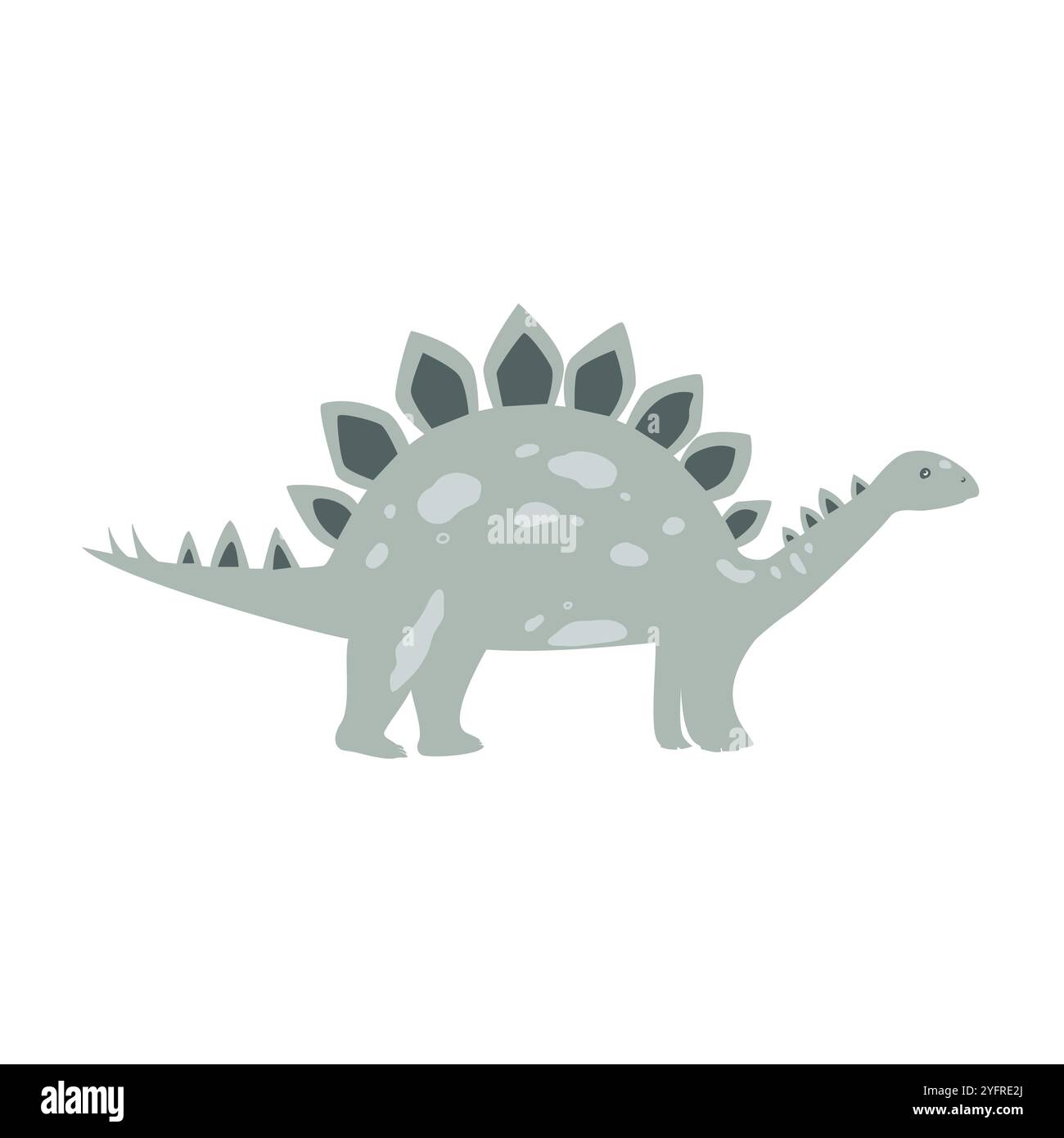 Cute stegosaurus dino isolated on white. Dinosaur icon. Vector ...