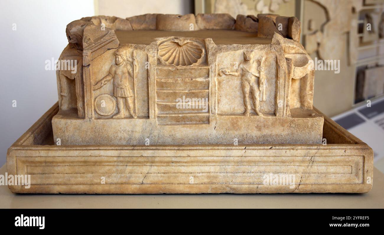 Antonine era (96-192). Fountain. The portrayals of the divinities Sol ...