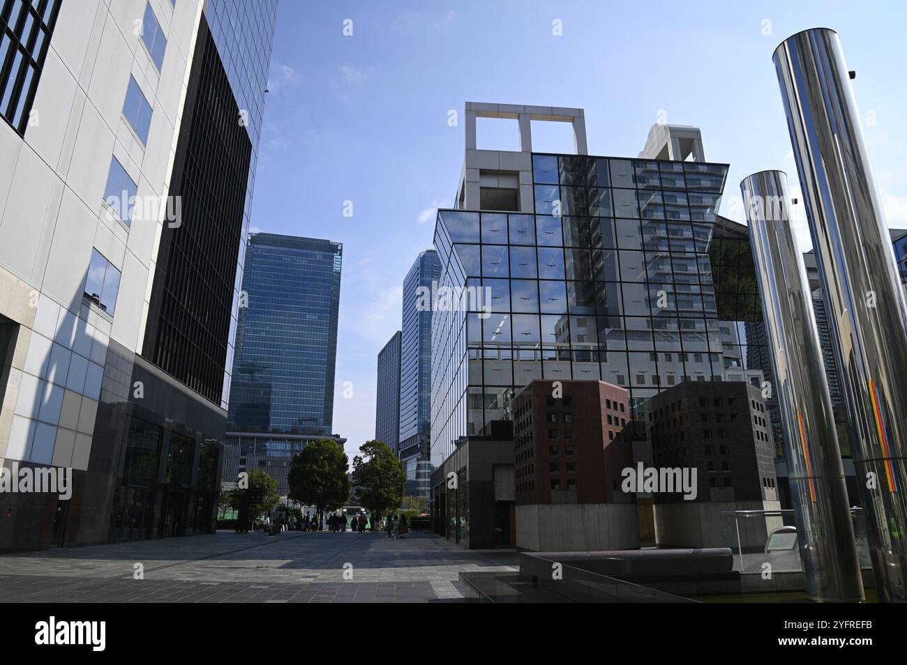 Modern futuristic glass and steel skyscrapers on Shin Umeda City Wonder ...