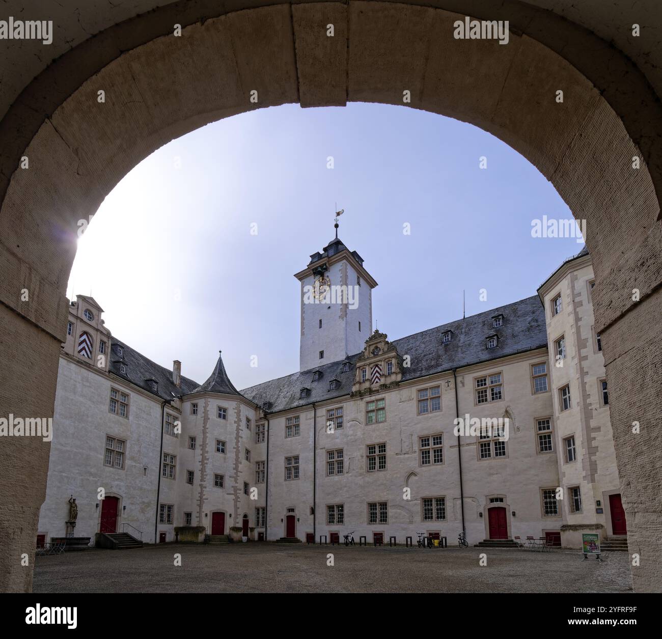 Inner courtyard of the residential palace in Bad Mergentheim. Baden ...
