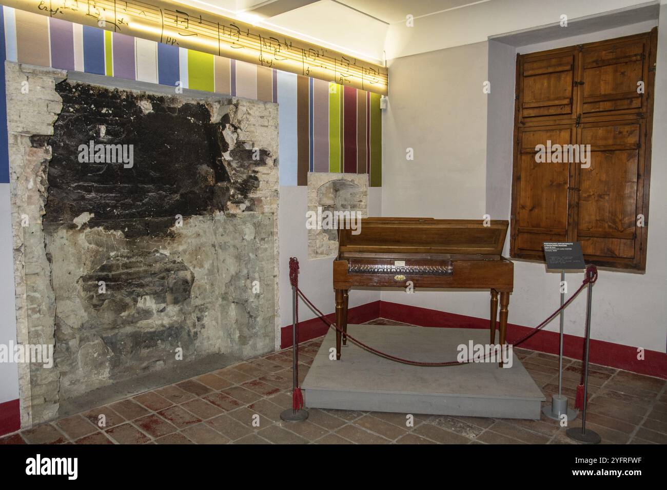 Interior in Casa Rossini, home and birthplace of Gioachino Rossini, Pesaro, Marche Region, Italy ...