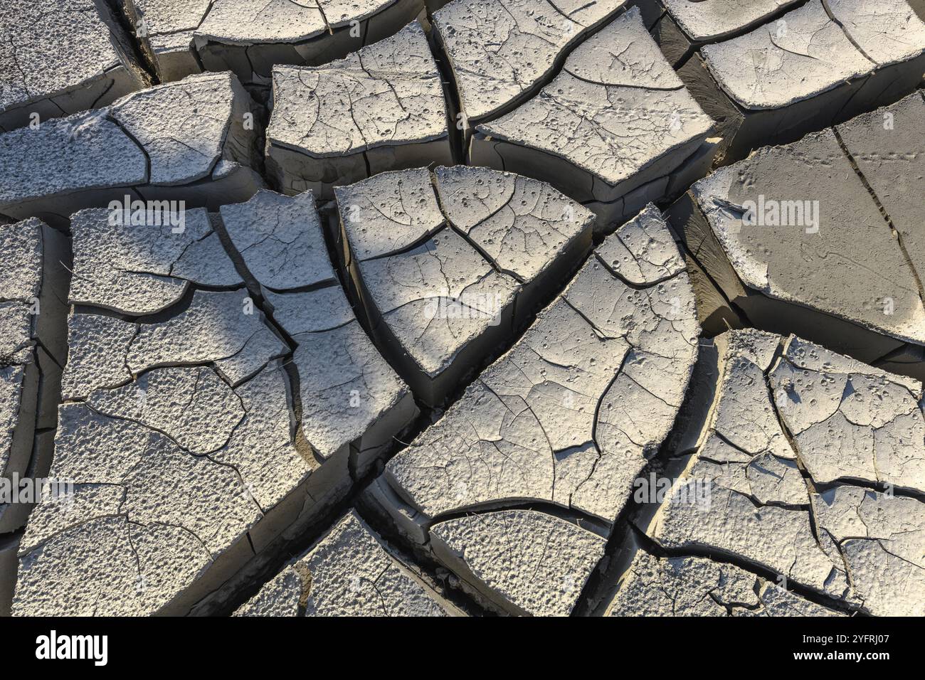 Cracking in clay soil during drought in summer. Drome, France, Europe ...