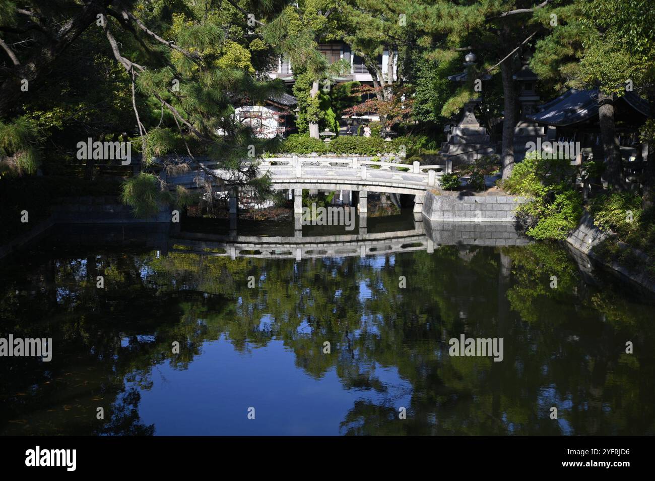 Landscape with scenic view of Sorihashi (Toikobashi) bridge over the ...