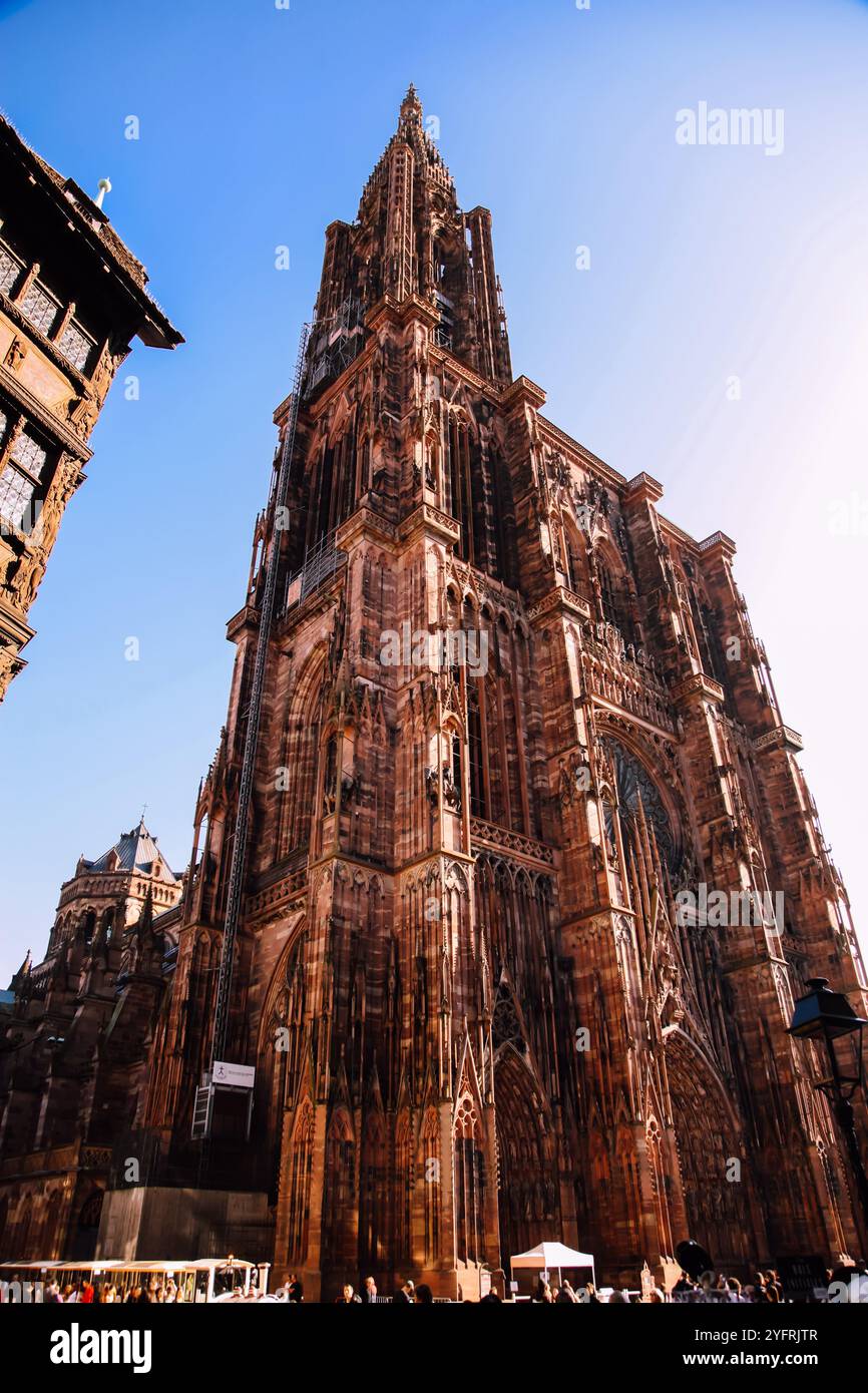 Notre-Dame de Strasbourg cathedral, a gothic building in Alsace, France ...