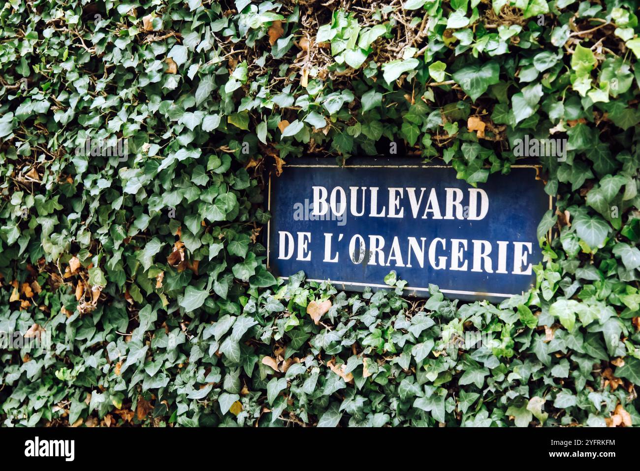 French street sign for Boulevard de L'Orangerie in Strasbourg, location ...