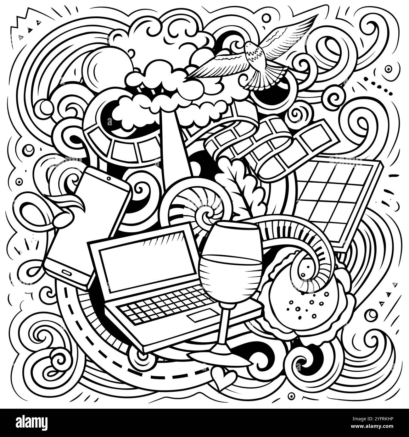 California hand drawn cartoon doodle illustration. Funny USA State ...