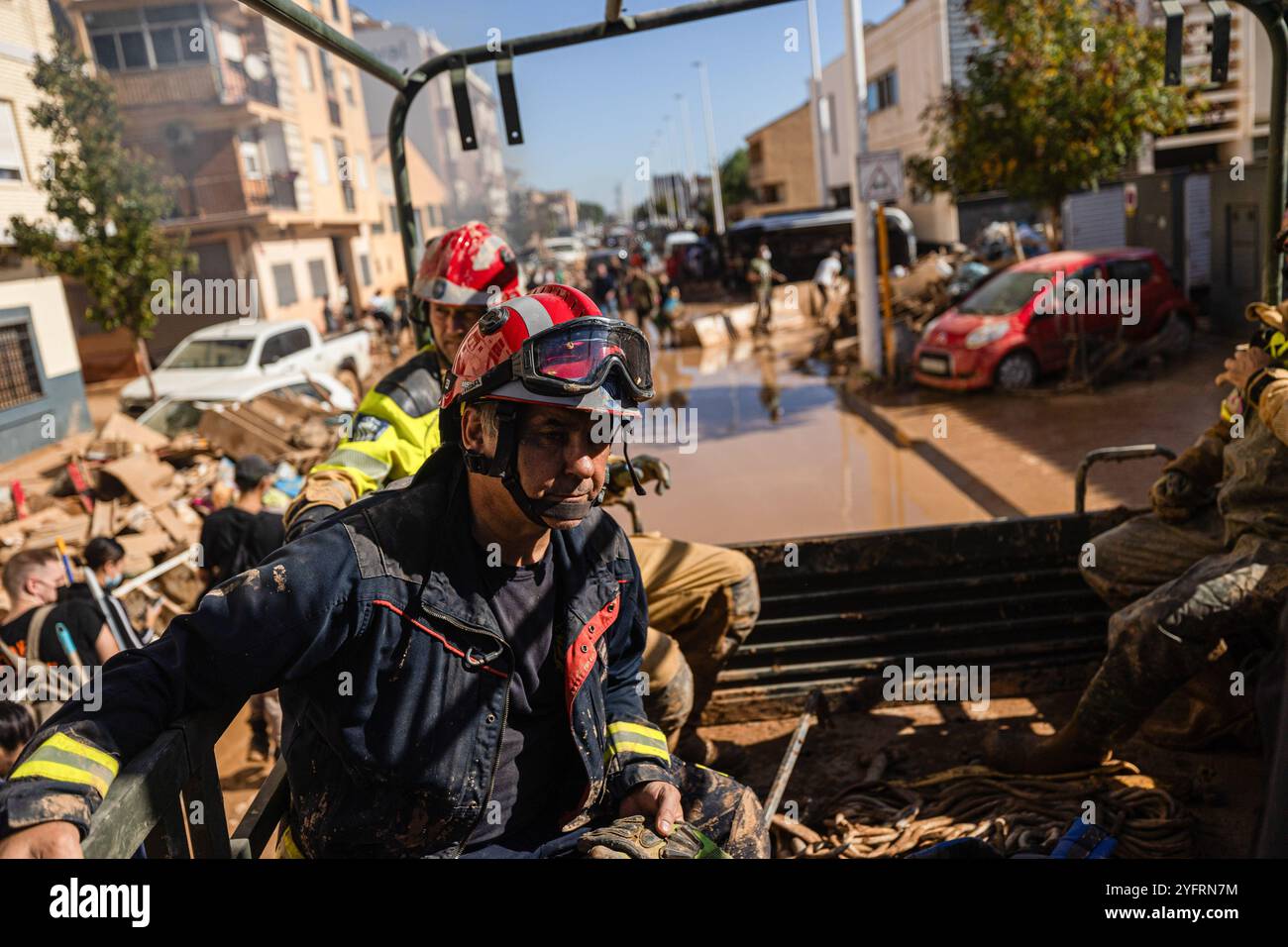 November 2, 2024, Valencia, Spain: Volunteer firefighters from ...