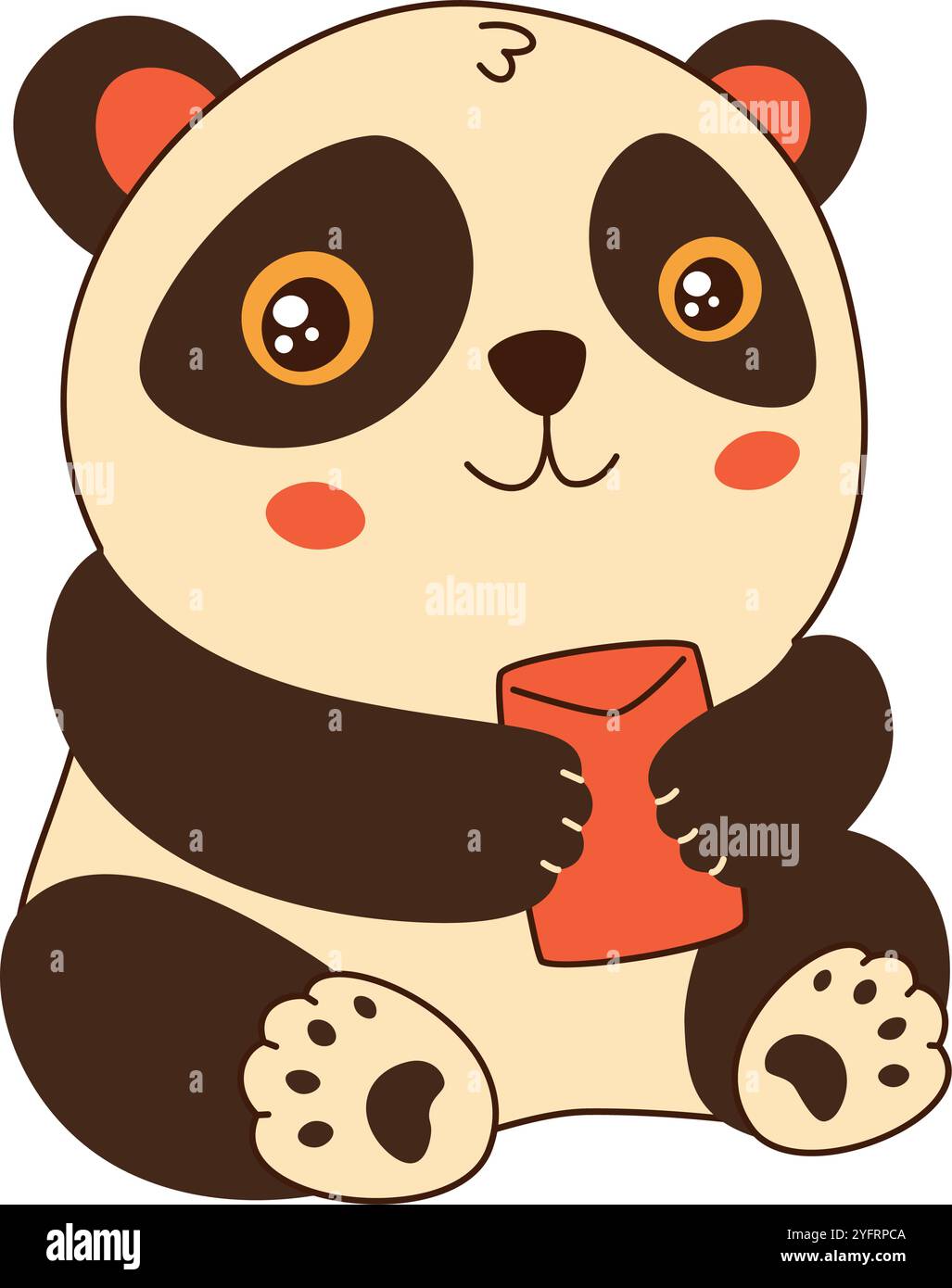 Cartoon cute panda with red gift envelope. Chinese new year children ...