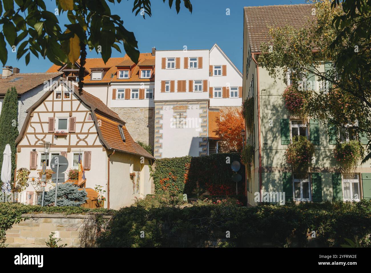 Old national German town house. Old Town is full of colorful and well ...